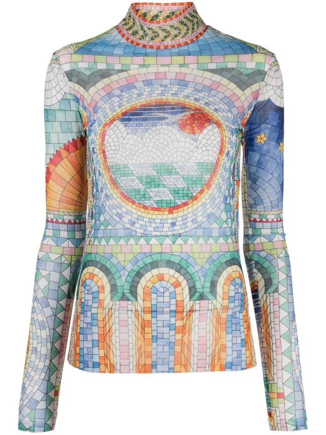 Mosaic De Damas-print top