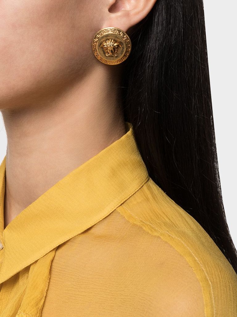 Gold medusa earrings store
