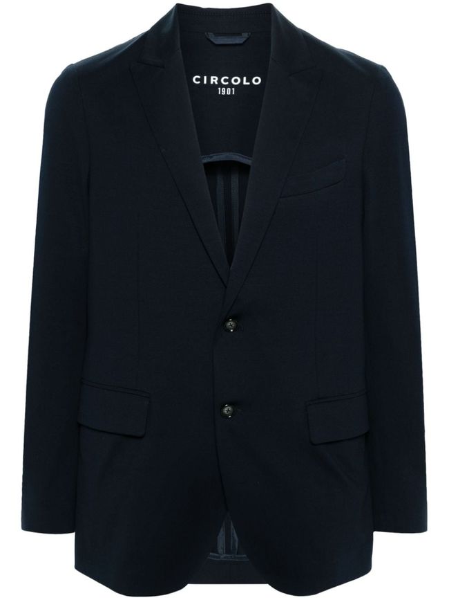 Cotton Blend Blazer With Chest Welt Pocket