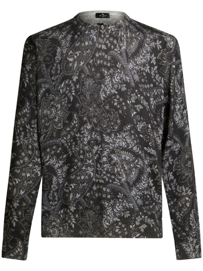Maglia in seta e cashmere con stampa paisley