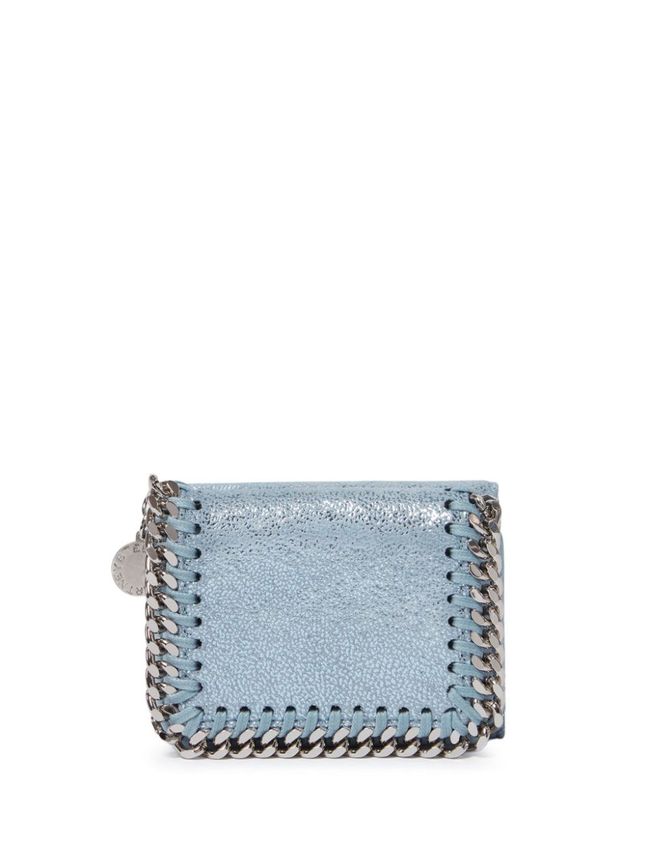 Sky blue wallet with silver trims